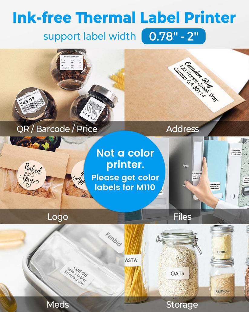 Phomemo M110 Label Printer - Bluetooth No Ink Printer, Mini Portable B